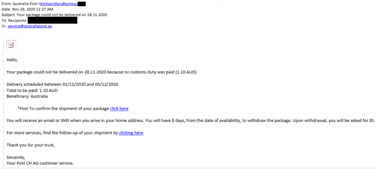 Scam alerts - Australia Post