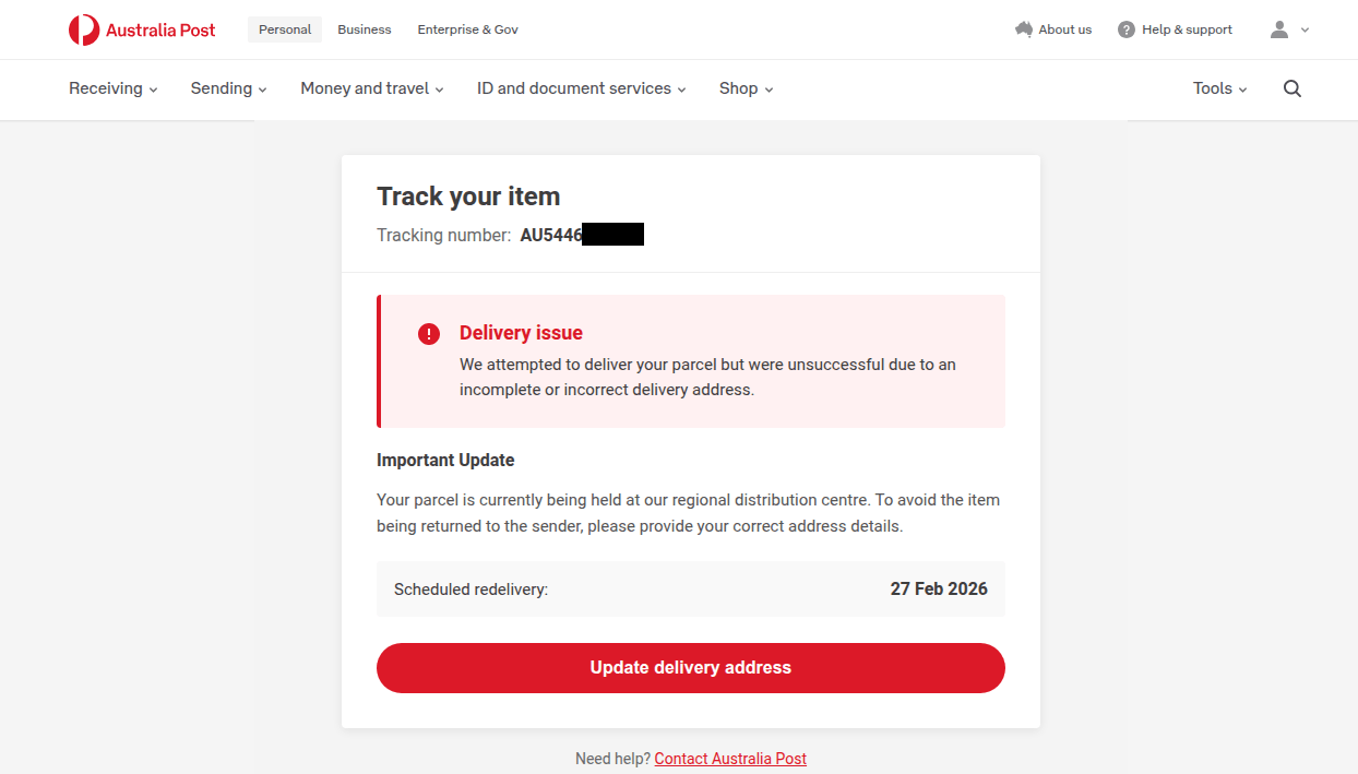 Scam alerts - Australia Post
