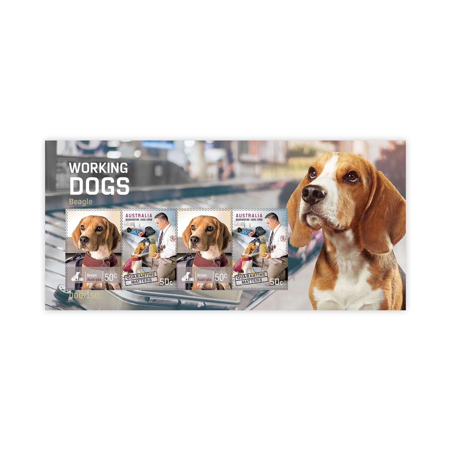 Working Dogs Minisheet Collection - Previous years impressions