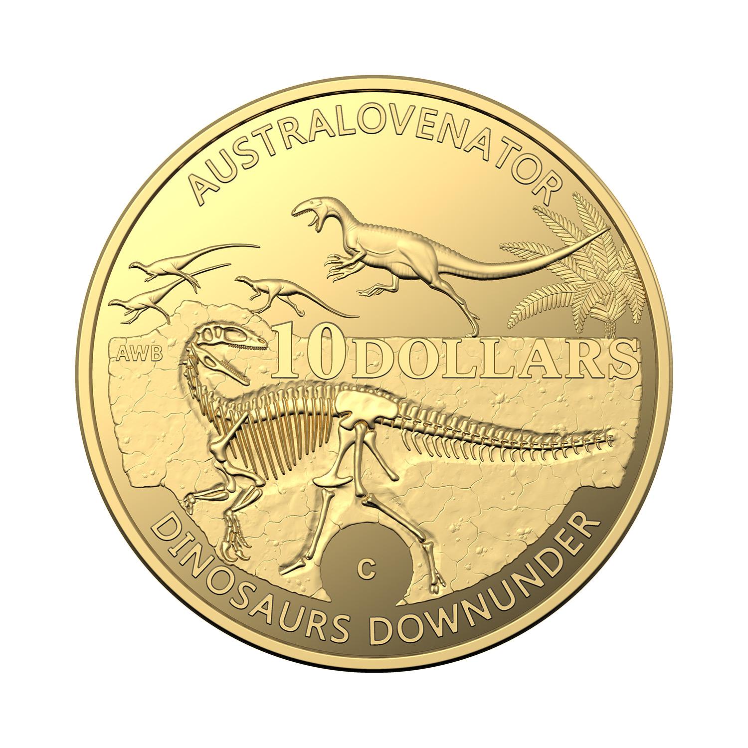 2022 $10 'C' Mintmark Gold Proof Coin Australian Dinosaurs - Numismatics