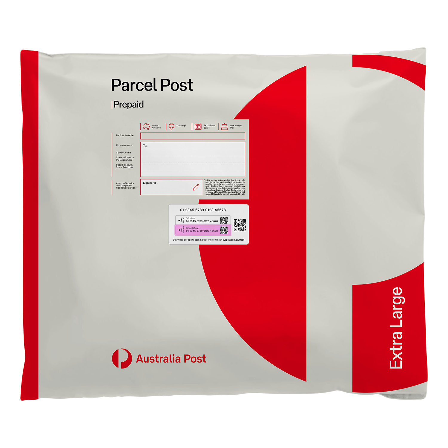 Parcel Post Prepaid Satchel Extra Large 10 Pack Parcel Post