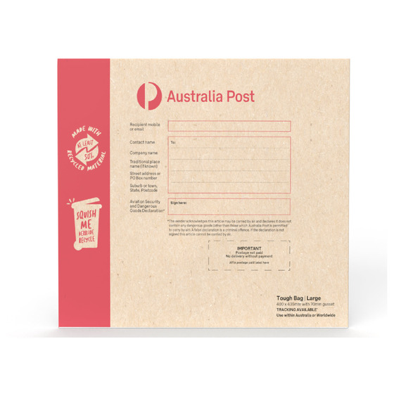 Recycled Tough Bag Large (405 x 435mm) – 100 Pack - Padded and tough bags