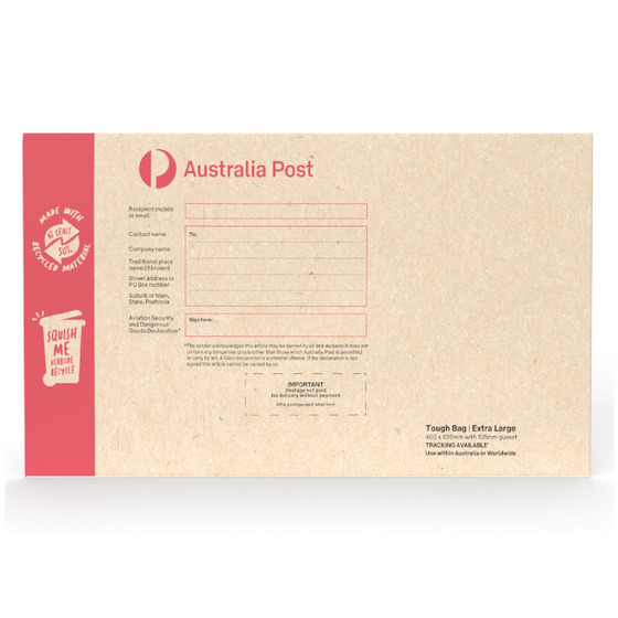 Recycled Tough Bag Extra Large (400 x 659mm) – 60 Pack - Padded and ...