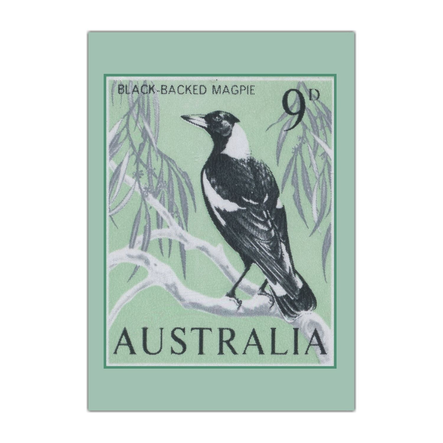 Australia Post Greeting Cards 'Magpie Stamp' – Pack of 6 - Greeting cards