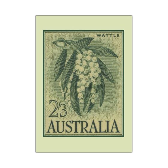 Australia Post Greeting Cards 'Wattle Stamp' – Pack of 6 - Greeting cards