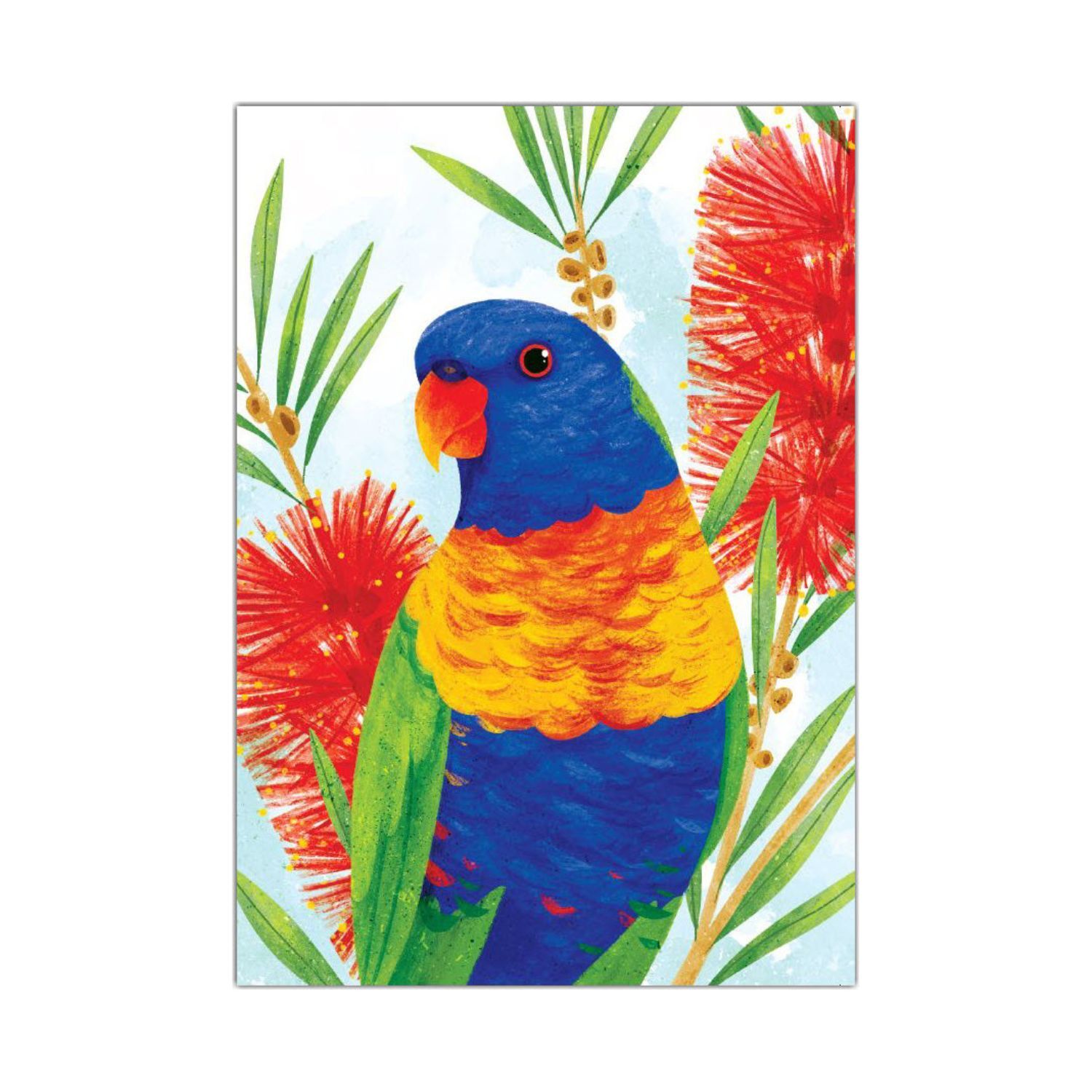 Rachel Gyan Greeting Cards 'Rainbow Lorikeet' – Pack of 6 - Greeting cards