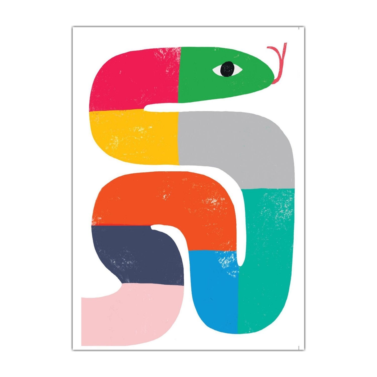 Cat MacInnes Greeting Cards 'Stripy Snake' – Pack of 6 - Greeting cards