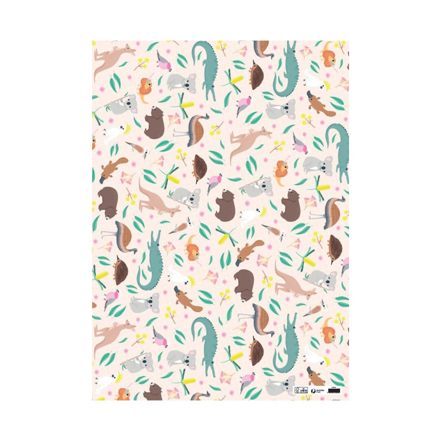 Eliza Wilson Wrapping Paper 'Australian Animals' – Pack of 4 - Gift ...
