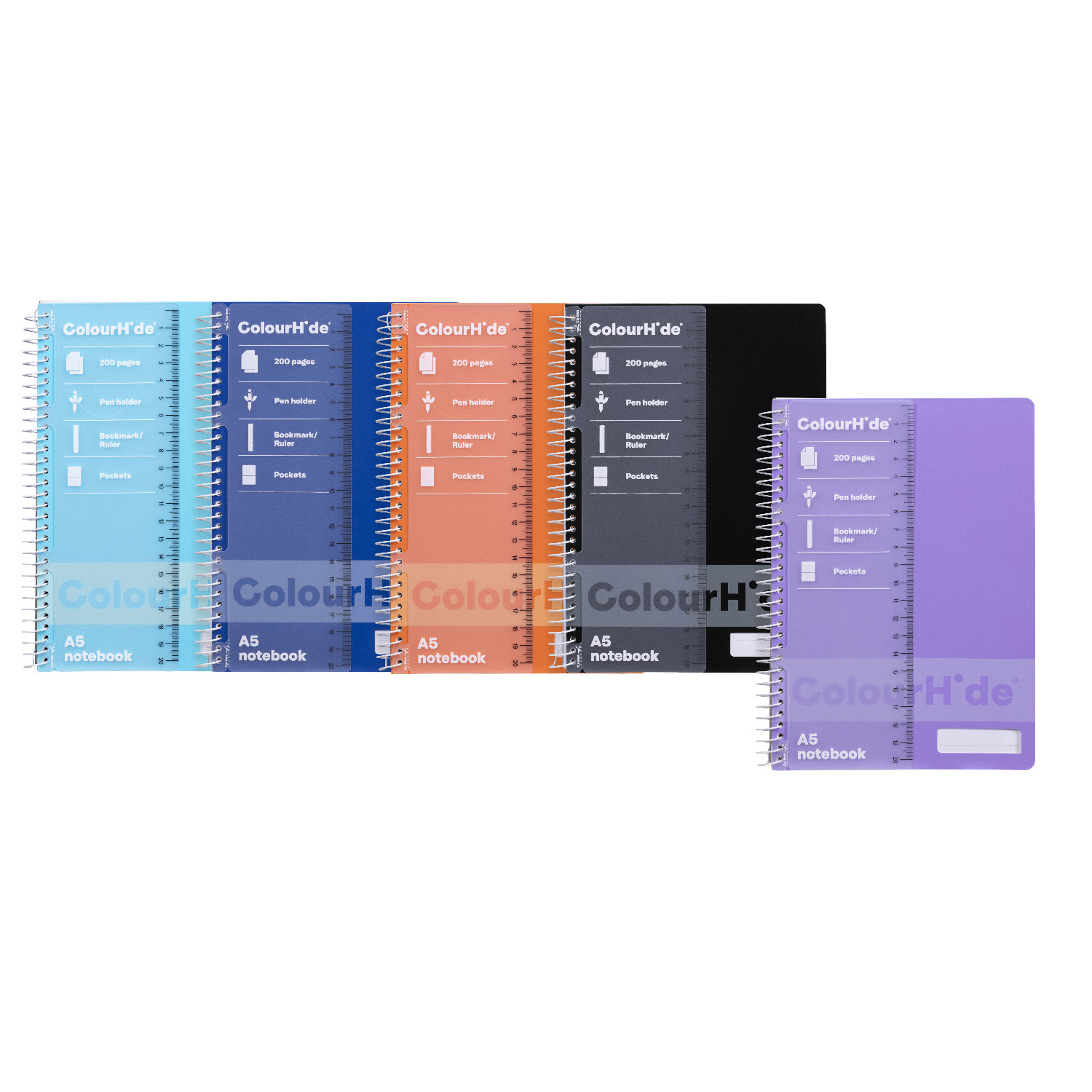 ColourHide A5 Notebook 200 Page – 5 Pack - Stationery