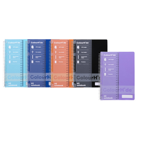 ColourHide A5 Notebook 200 Page – 5 Pack - Stationery