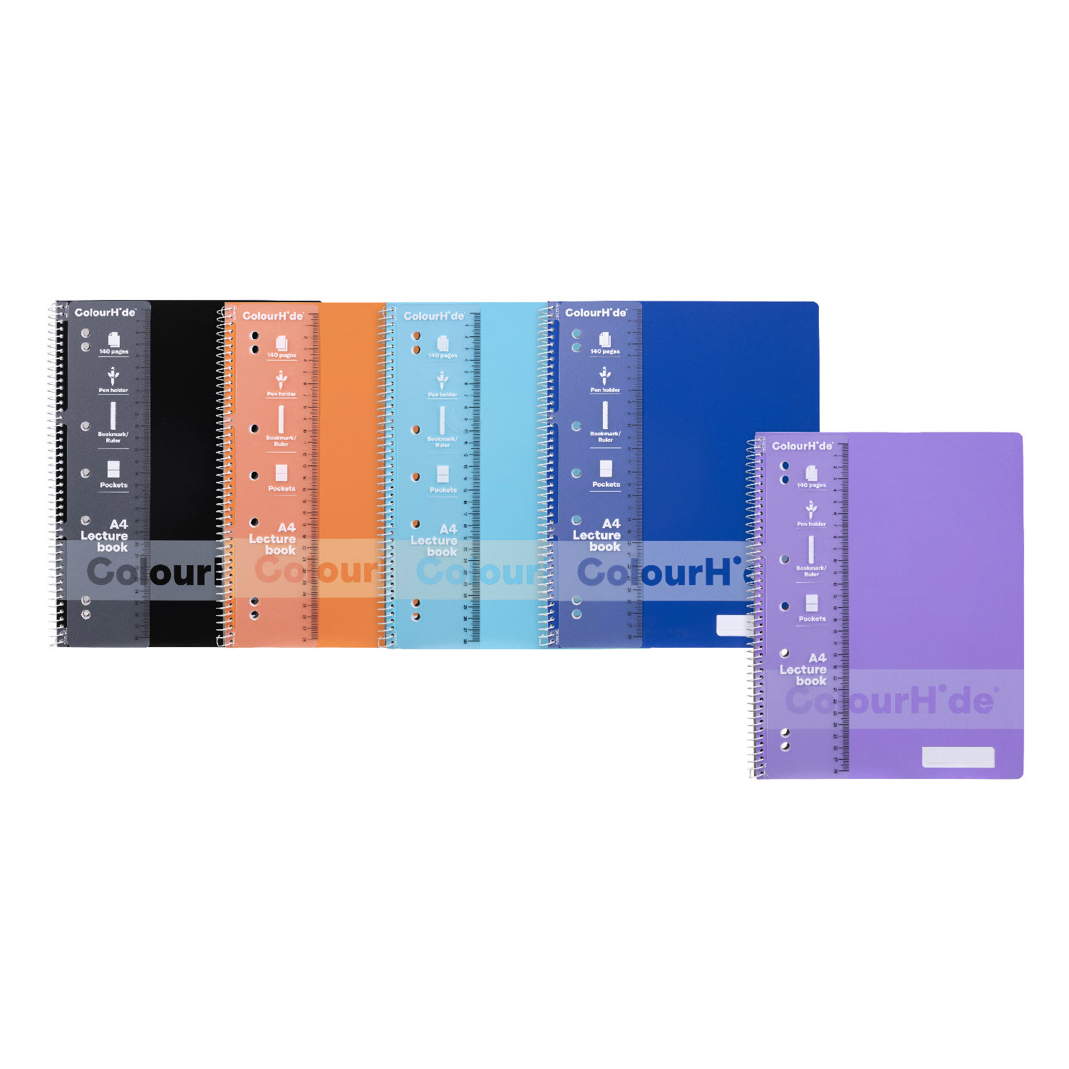 ColourHide A4 Lecture Notebook 140 Page - Stationery