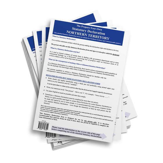 Statutory Declaration Forms NT – Pack of 50 - Will kits and legal documents