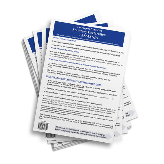 Statutory Declaration Forms TAS – Pack of 50 - Will kits and legal ...