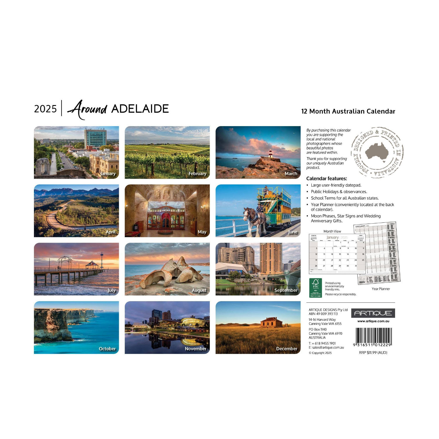Around Adelaide 2025 Calendar - Notebooks and diaries