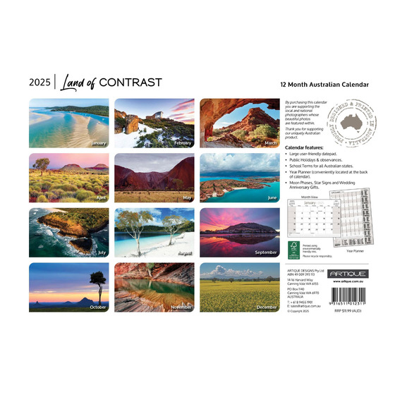 2025 Land Of Contrast Calendar - Stationery
