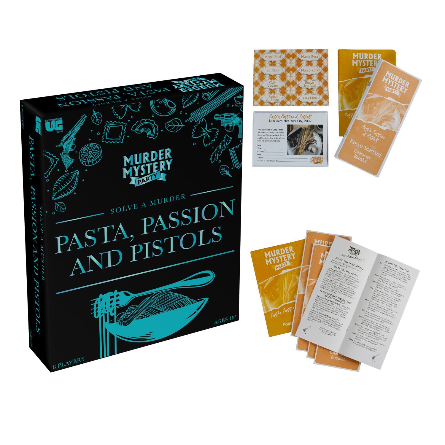 Pasta, Passion and Pistols Murder Mystery Party Game - Toys