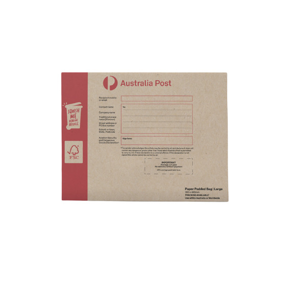 Australia Post Paper Padded Bag 360 x 480mm - Large 100 Pack - Padded ...