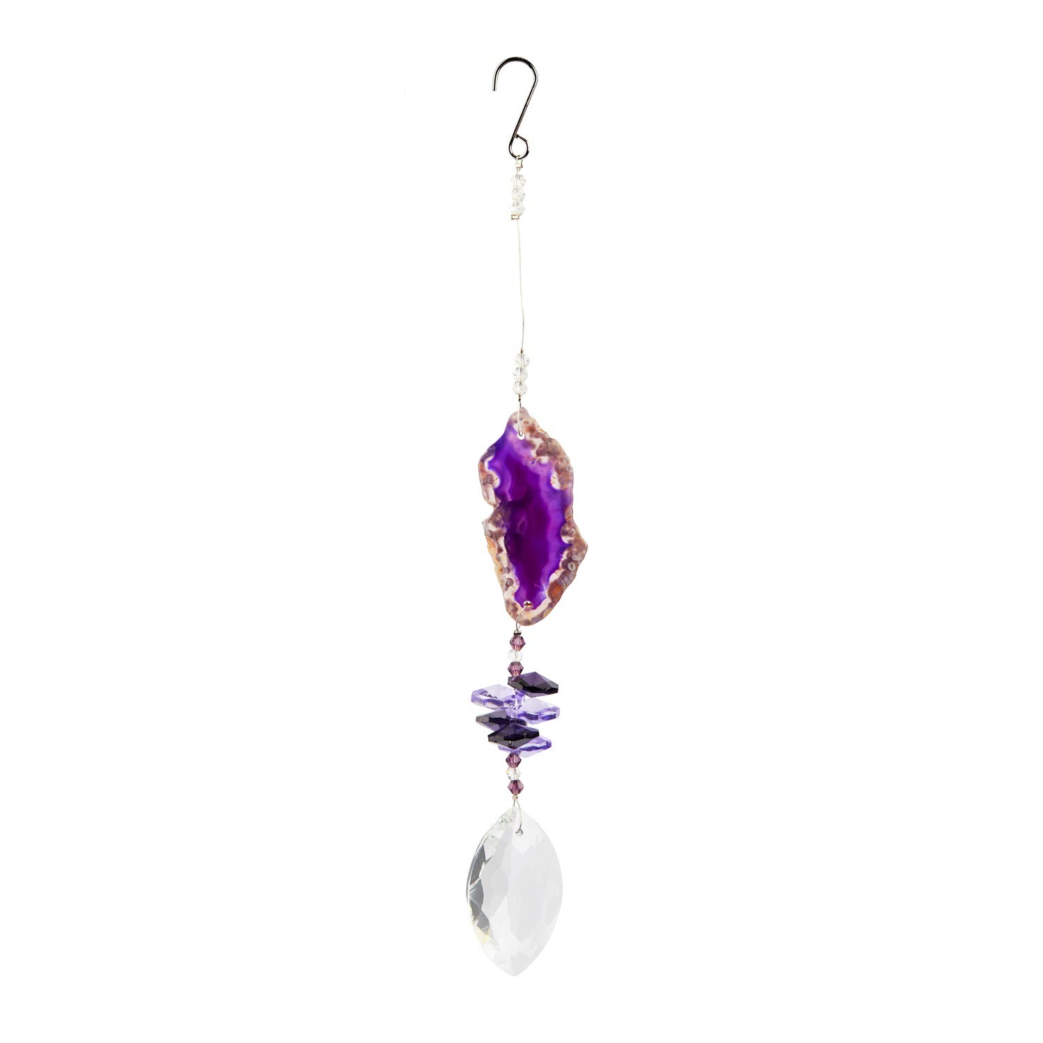 Agate Crystal Suncatcher – Purple - Home decor
