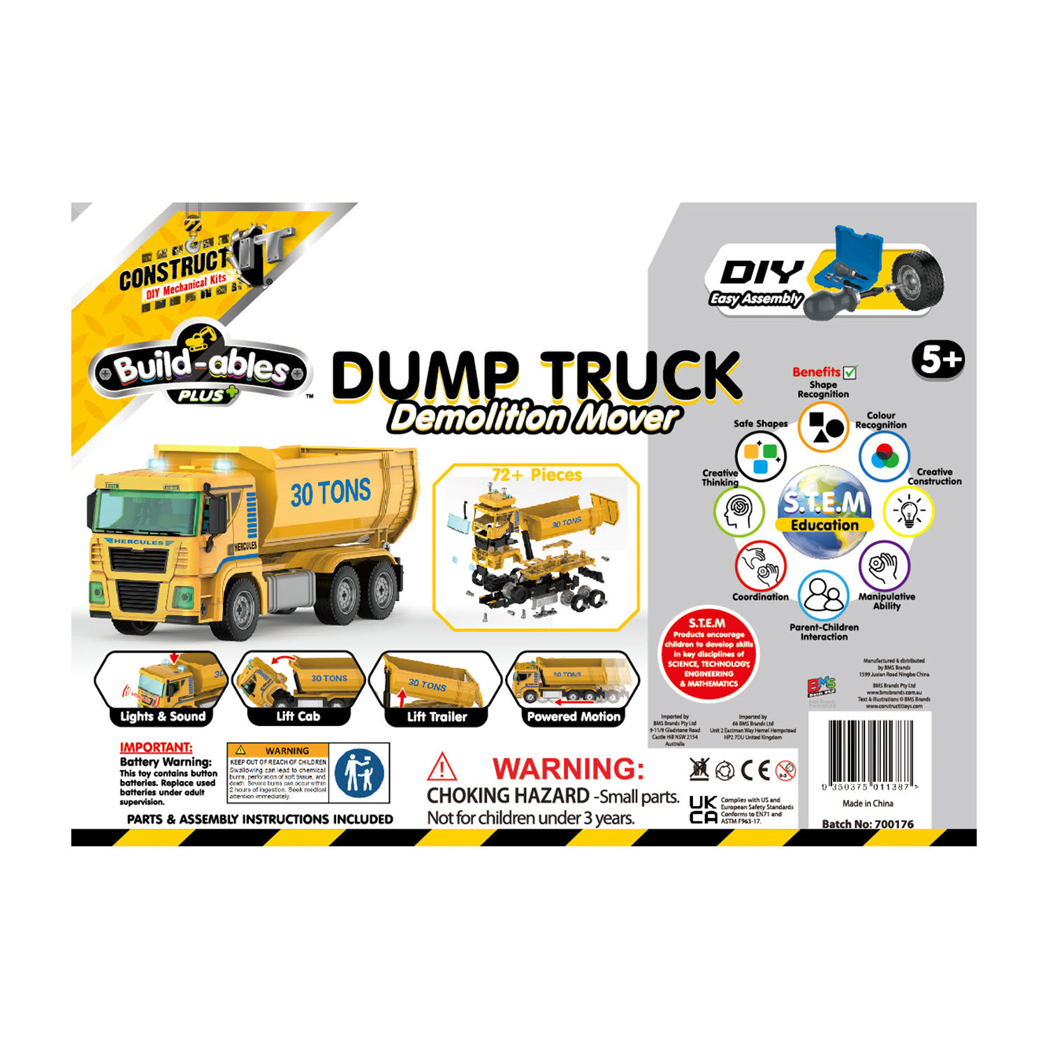 Construct It Buildables Plus – Dump Truck - Default Attributes