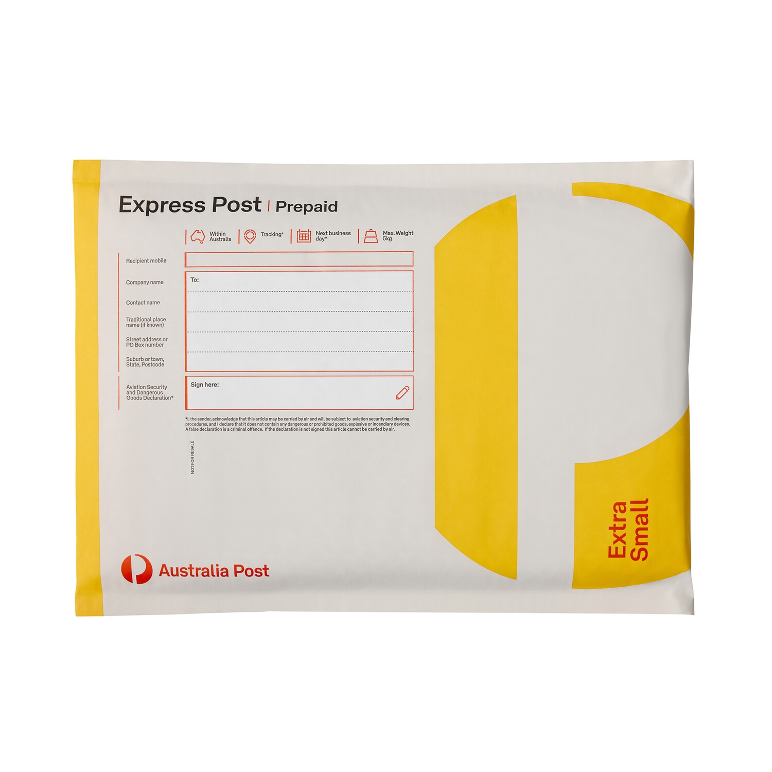 Express Post Prepaid Padded Mailer Extra Small – 10 Pack - Prepaid satchels