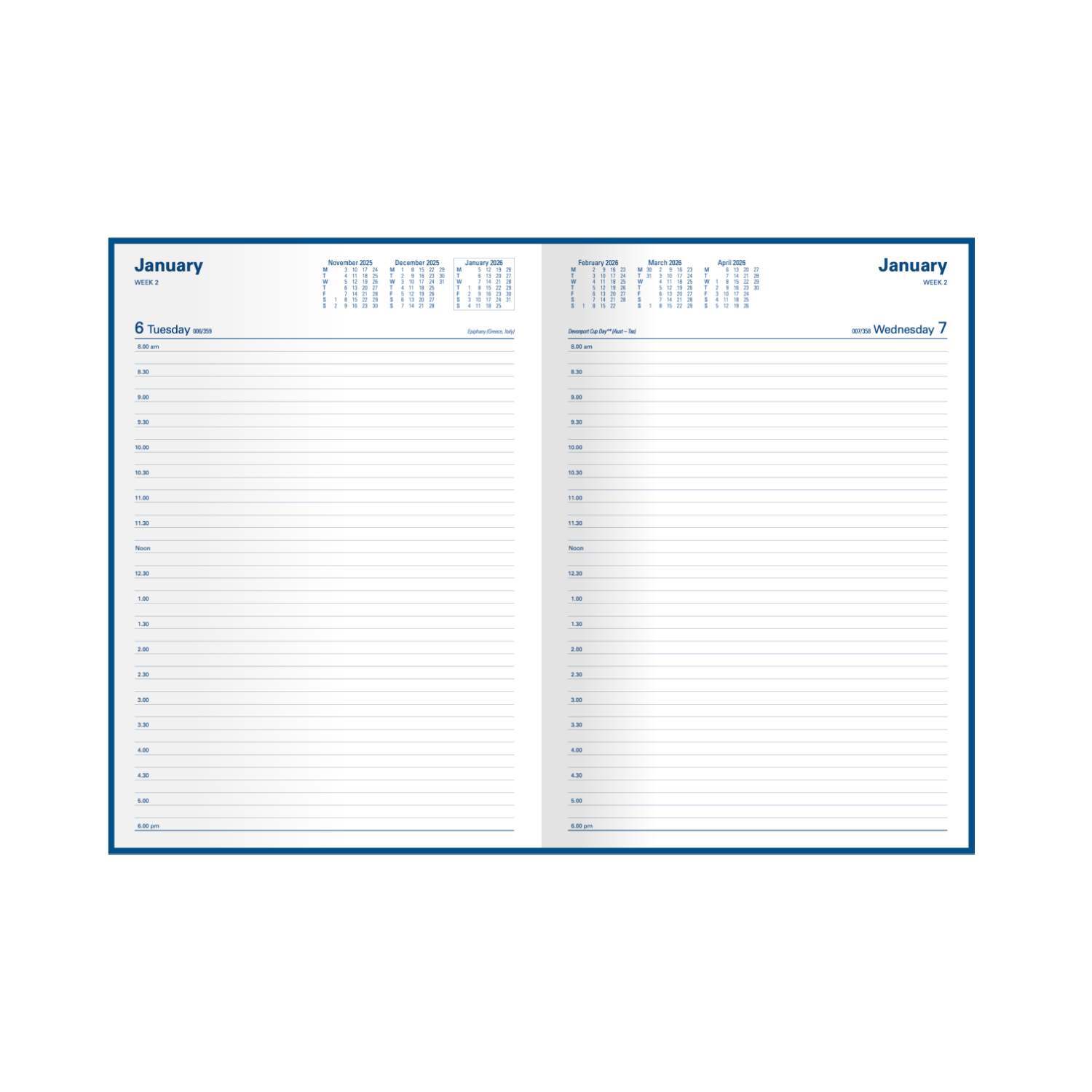 Kingsgrove A4 Day to Page 2026 Diary – Blue - Stationery