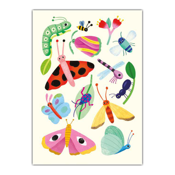 Cat MacIness Greeting Cards 'Bugs' – Pack of 6 - Greeting cards