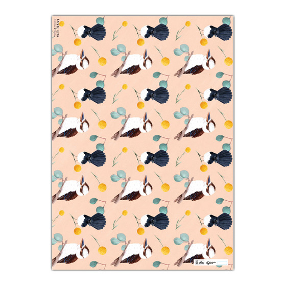 Rachel Gyan Wrapping Paper 'Birds' – Pack of 4 - Gift wrapping paper