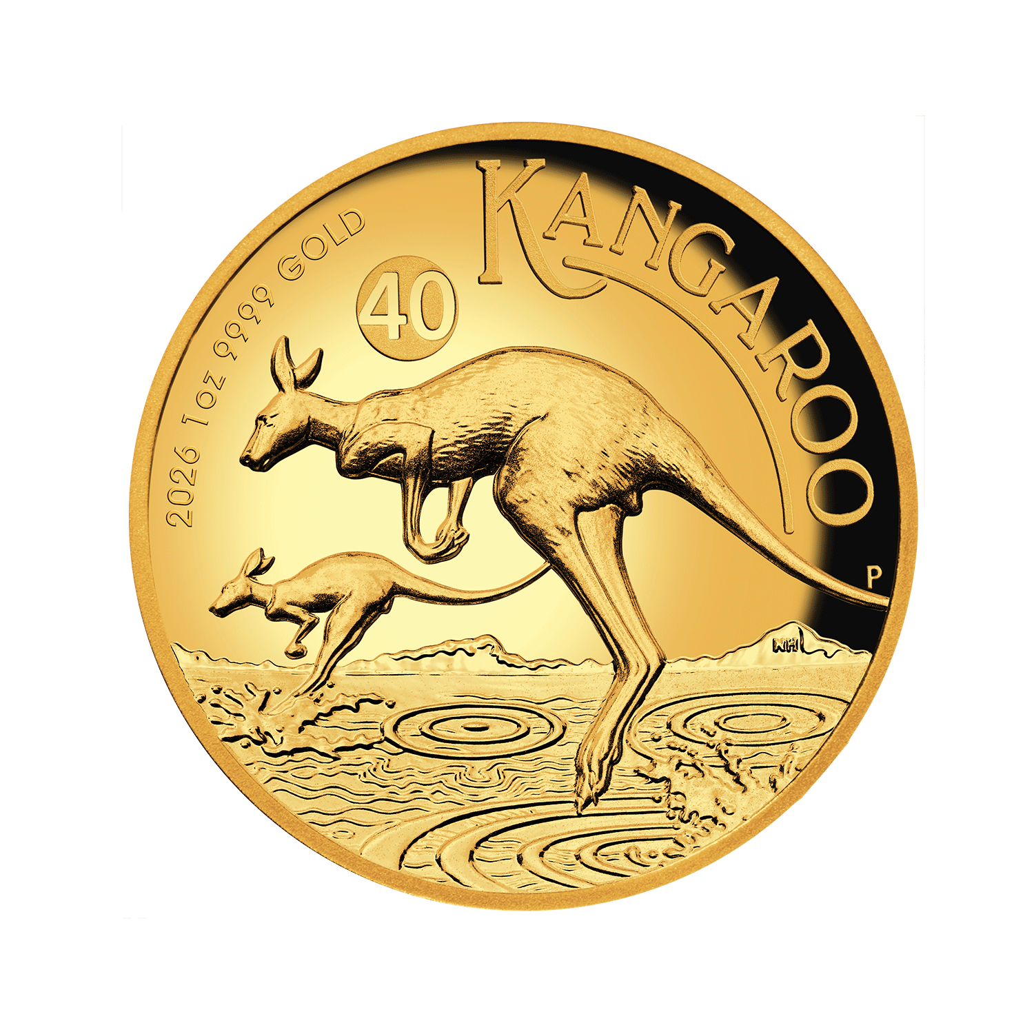 Australian Kangaroo 2026 1oz Gold Proof High Relief Coin - The Perth Mint
