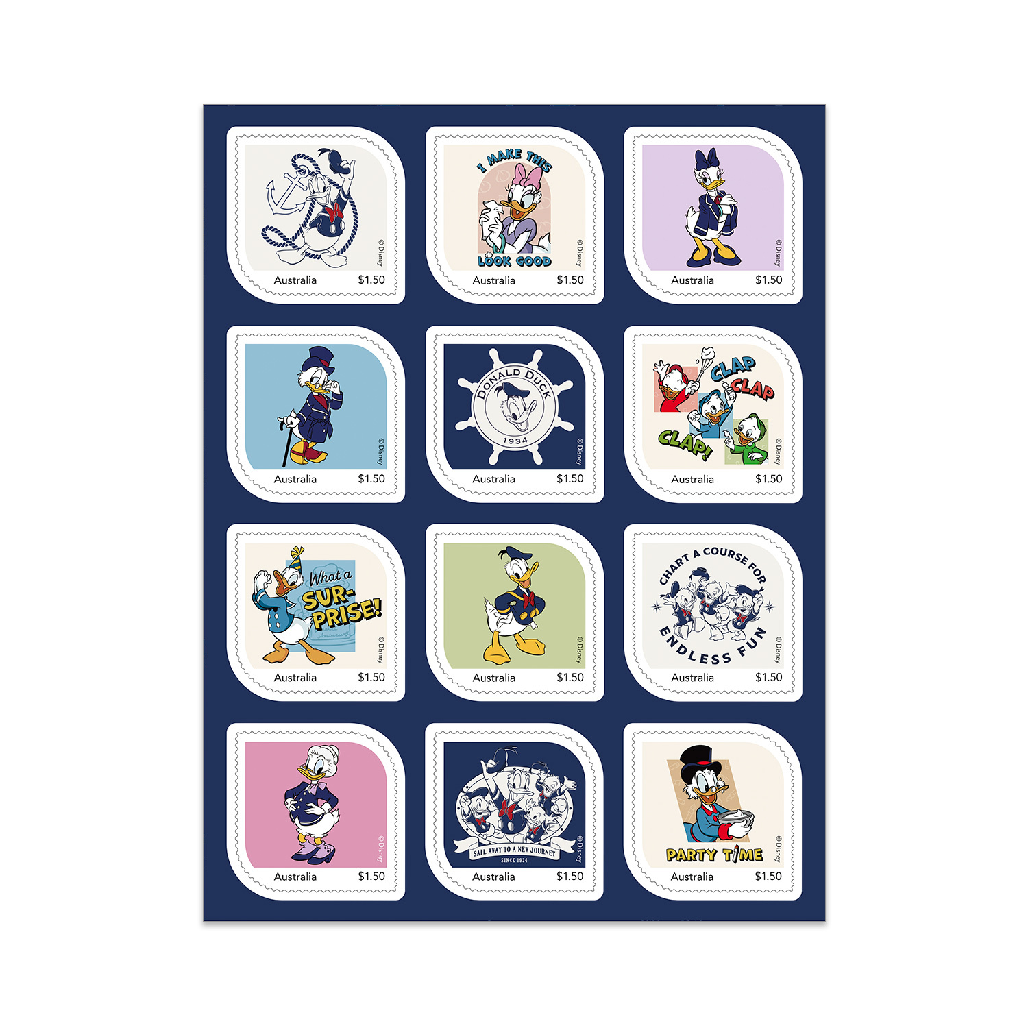 Donald Duck 90th Anniversary Stamp Pack - Disney