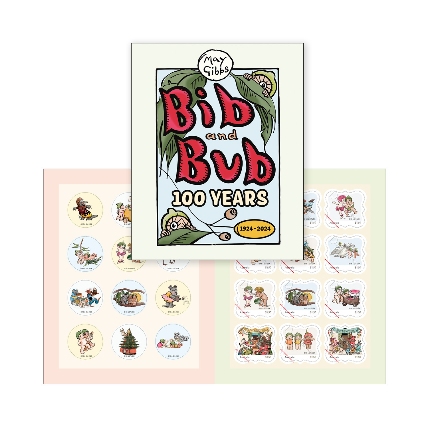 May Gibbs Bib and Bub 100th Anniversary Stamp Pack - Music, movies and TV
