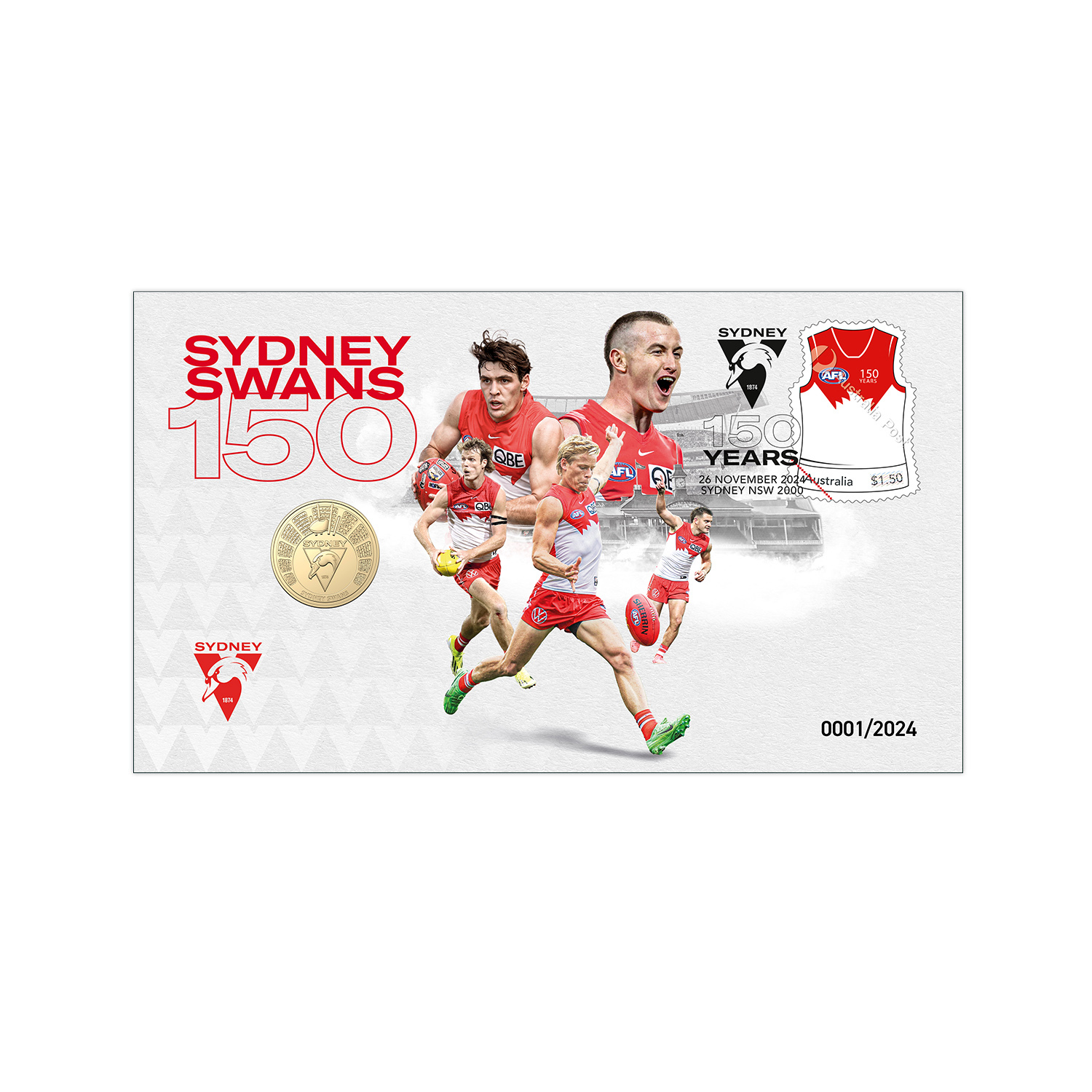 Sydney Swans 150 Years Postal Numismatic Cover (PNC) - Postal ...