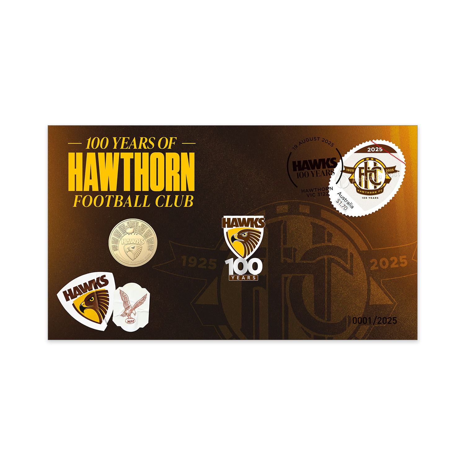 100 Years Hawthorn Football Club PIN Postal Numismatic Cover (PNC ...