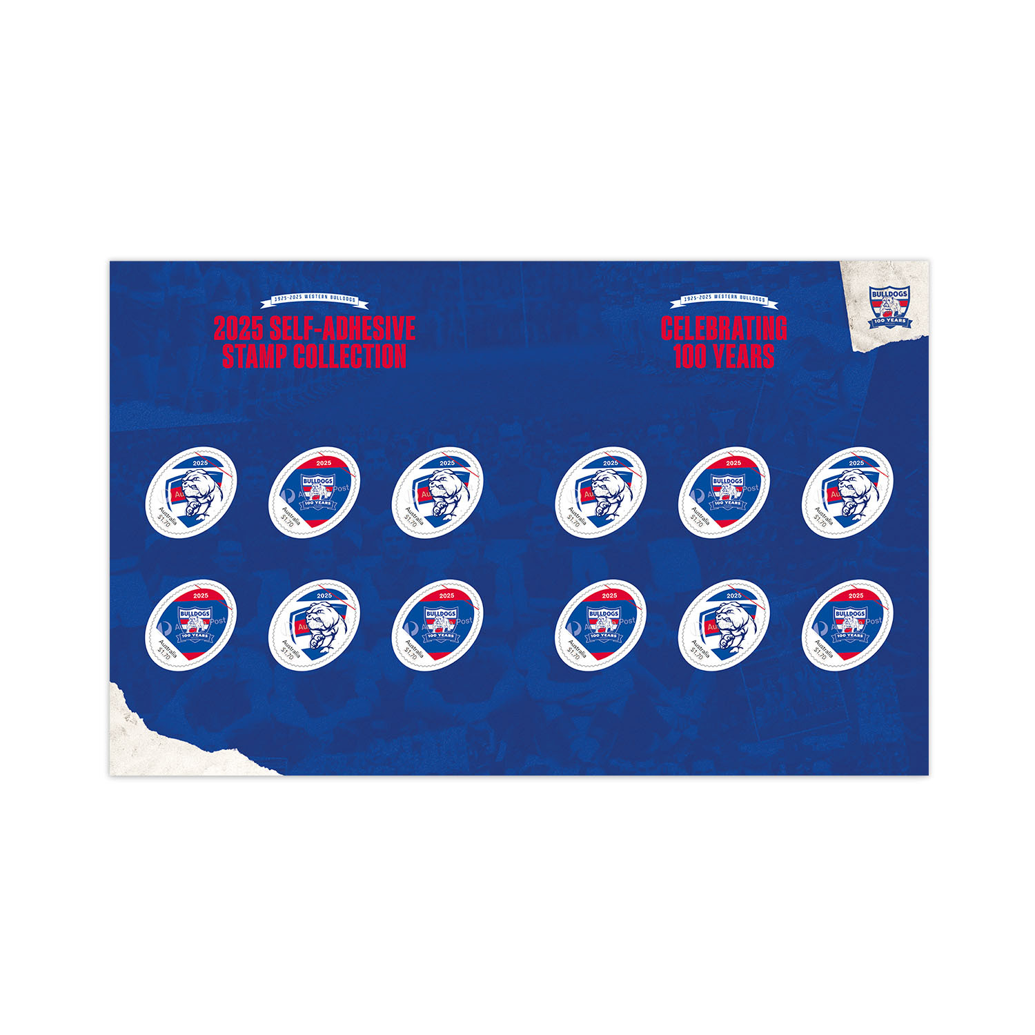 100 Years Bulldogs Football Club Stamp Pack - Collectables