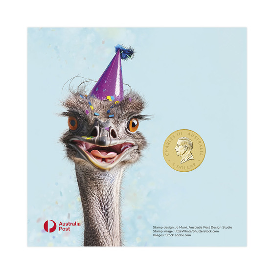 Happy Birthday 2026 Stamp & Coin in Card - Coins and banknotes
