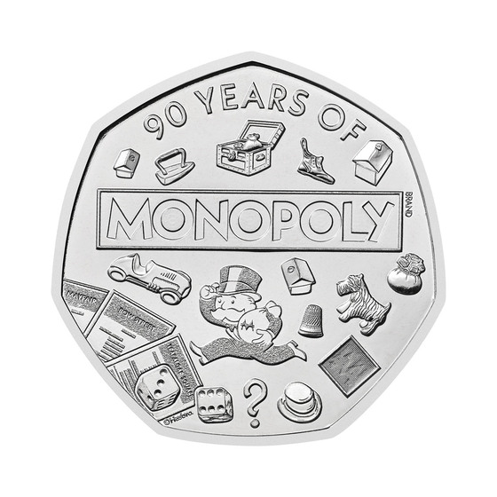 90 Years of Monopoly 50p Uncirculated Coin - Collectables