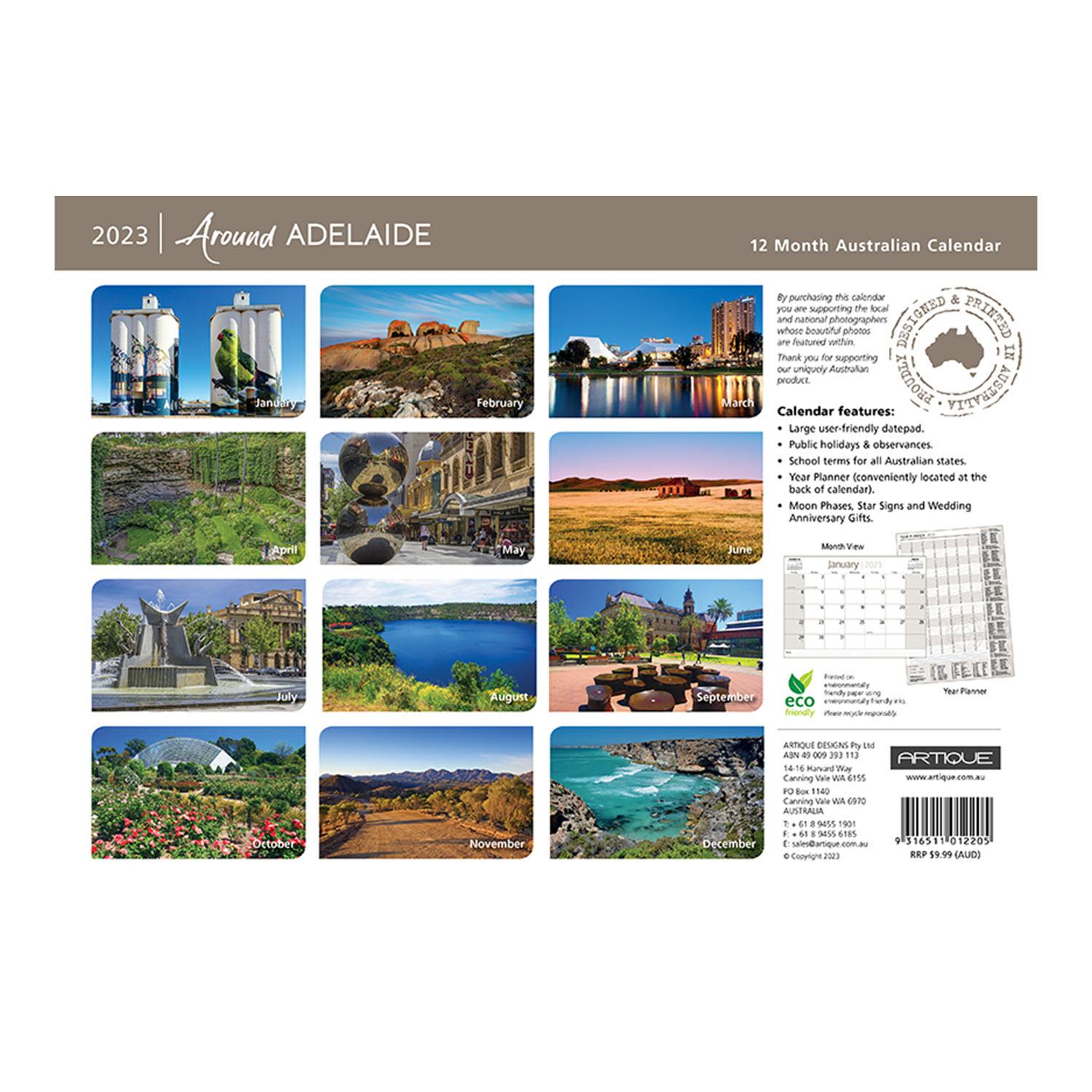 Around Adelaide 2023 Calendar - Stationery