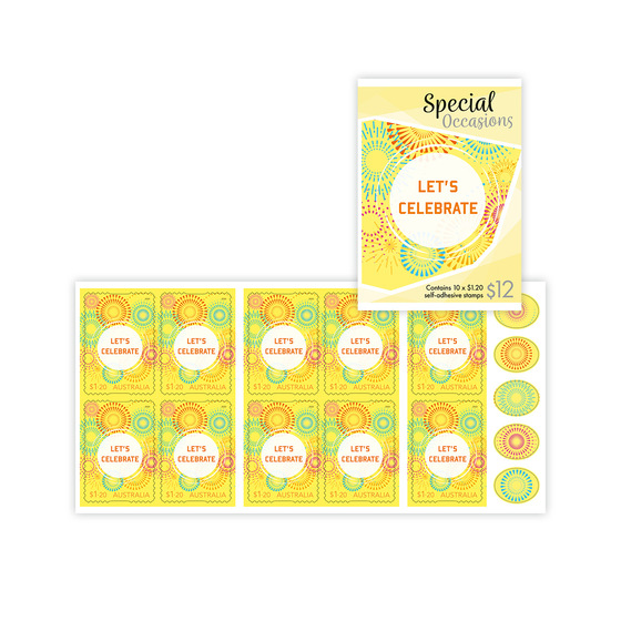 Booklet of 10x $1.20 Let’s Celebrate Stamps - Special Occasions