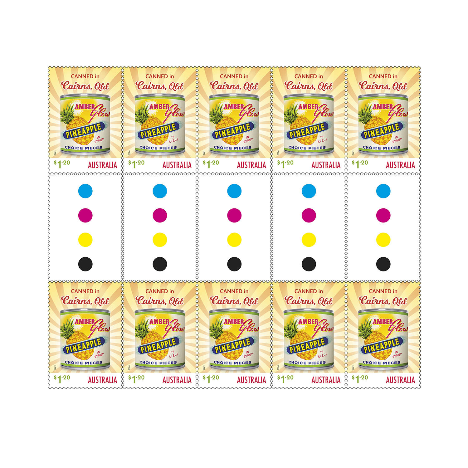 Nostalgic Tinned Fruit Labels Gutter Strip of 10 x $1.20 Stamps ...