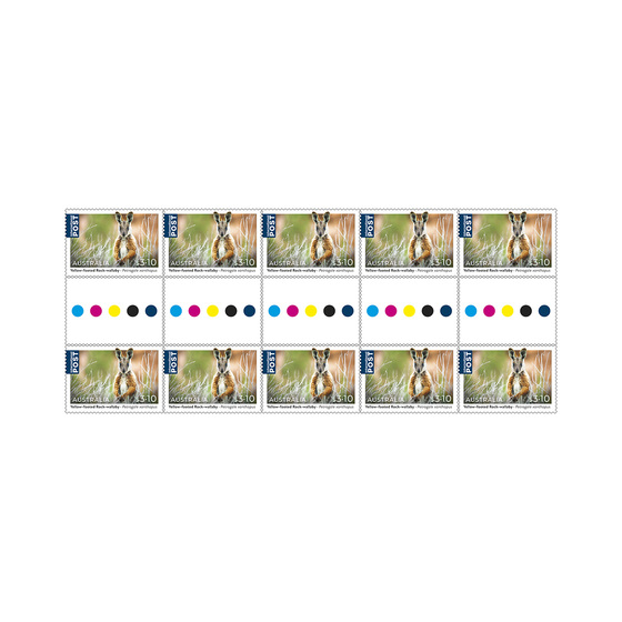Gutter Strip of 10x $3.10 Yellow-Footed Rock-Wallaby Stamps - Native ...