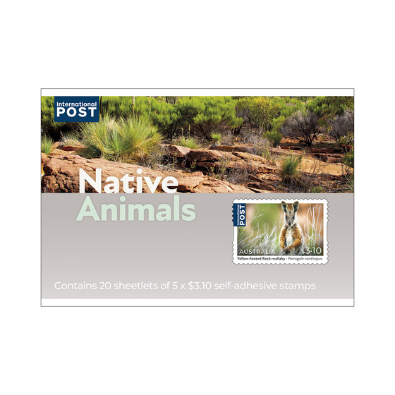 Chequebook of 100x $3.10 Yellow-Footed Rock-Wallaby Stamps - Native Animals