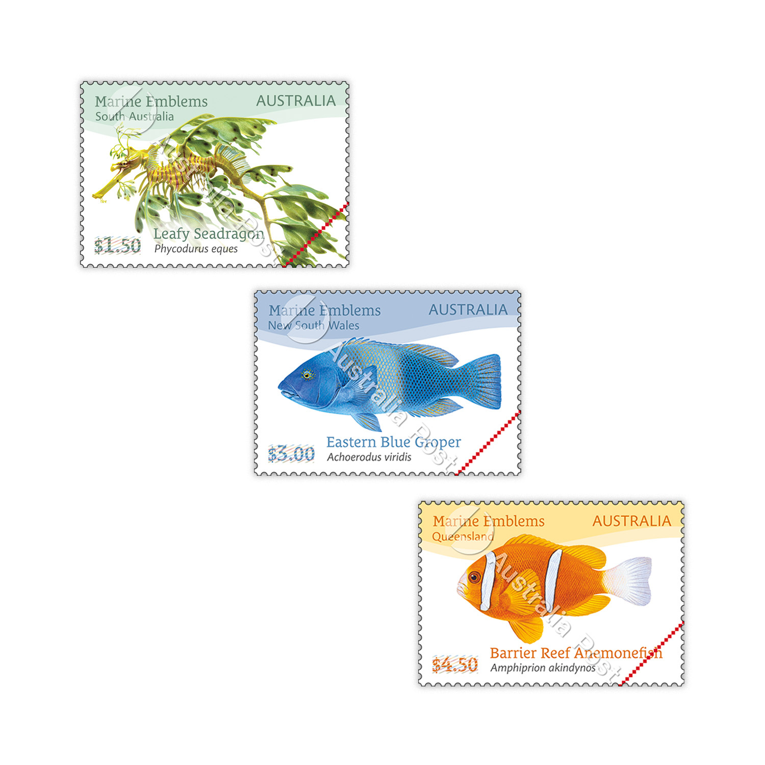 Marine Emblems Set of Stamps (1 x $1.50, 1 x $3, 1 x $4.50) - Marine ...