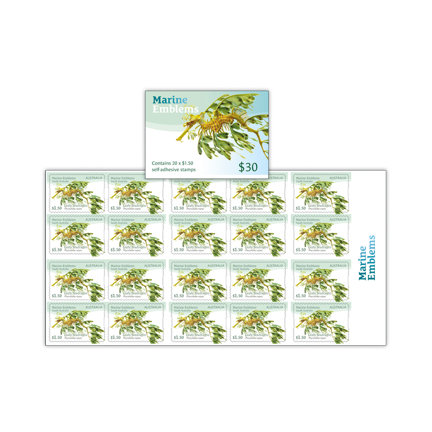 Marine Emblems Self-Adhesive Booklet of 20 x $1.50 Stamps - Marine Emblems