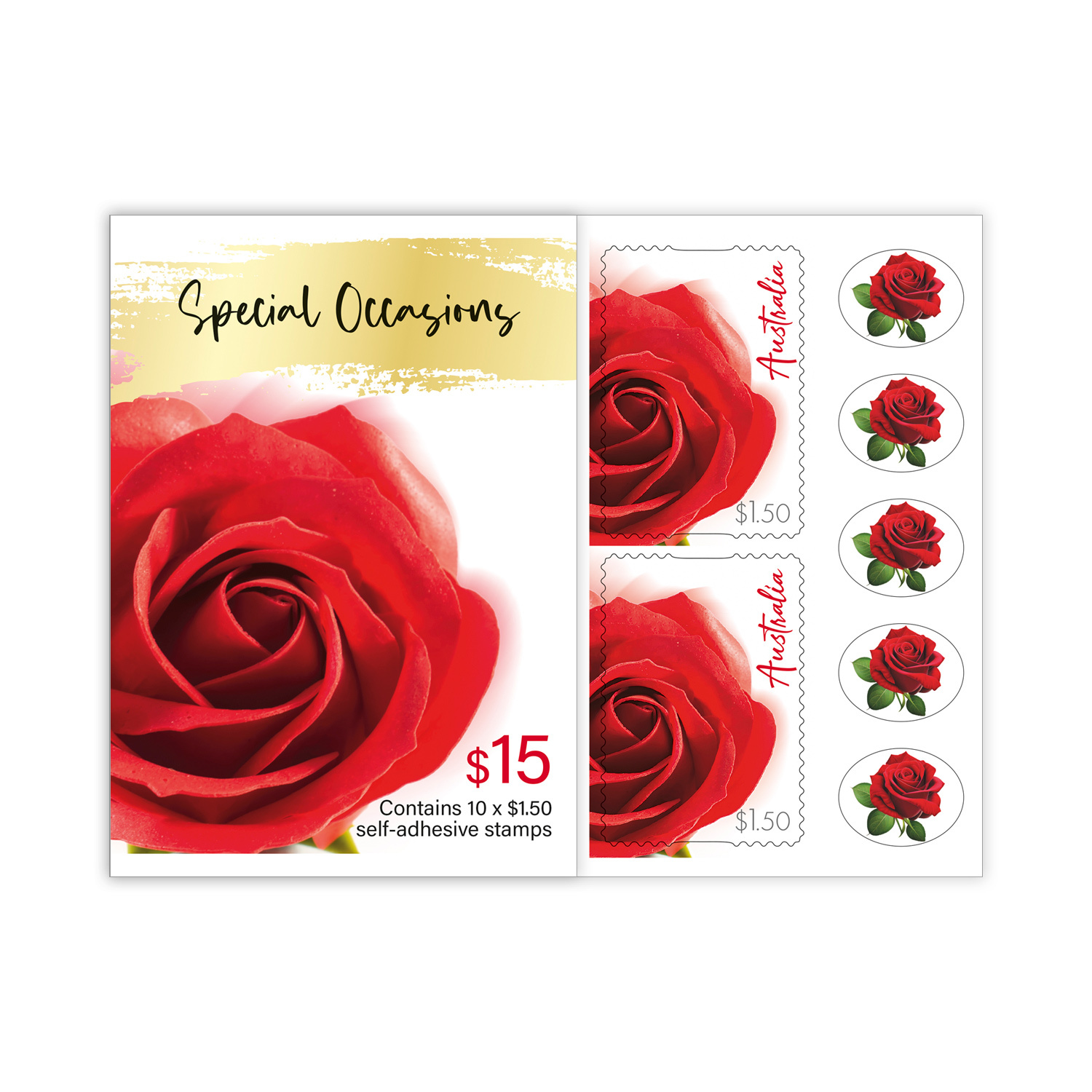 Special Occasions 2024 Self-Adhesive Booklet of 10 x $1.50 Stamps (Red ...