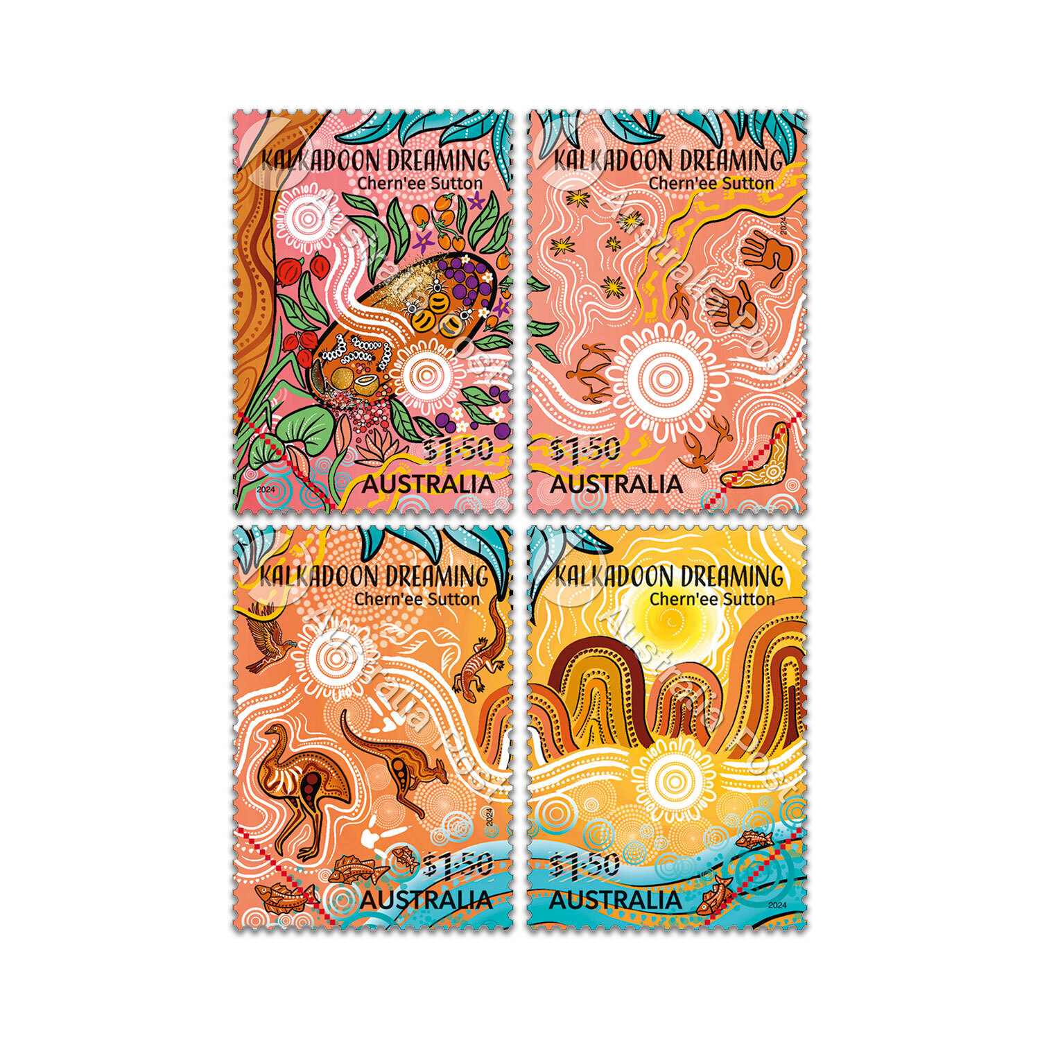Kalkadoon Dreaming Set of Stamps (4 x $1.50) - Kalkadoon Dreaming