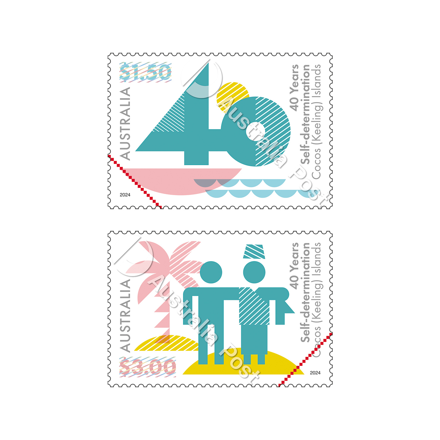 Cocos (Keeling) 40th Anniversary of Self Determination Stamps (1 x $1. ...