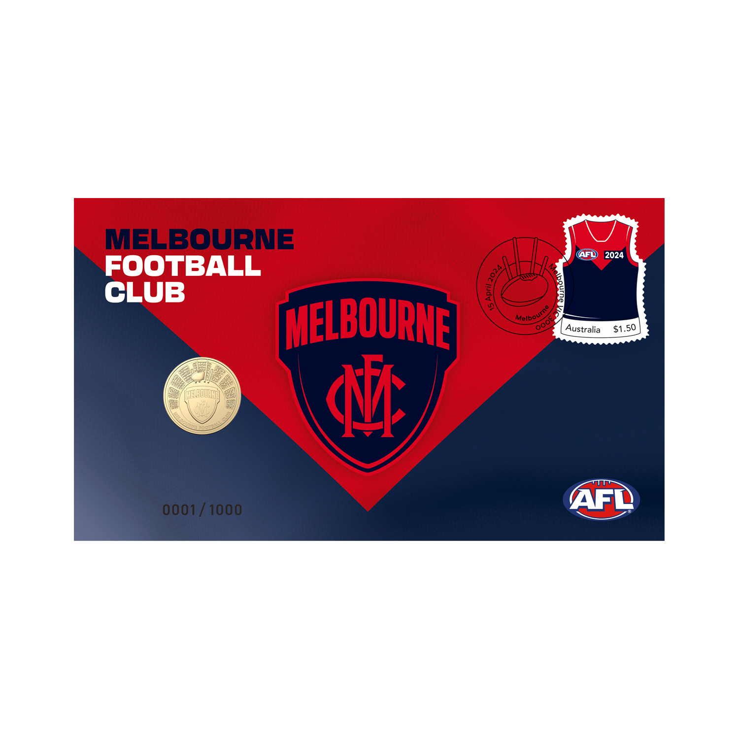 2024 AFL Melbourne Postal Numismatic Cover (PNC) - Postal Numismatic Covers