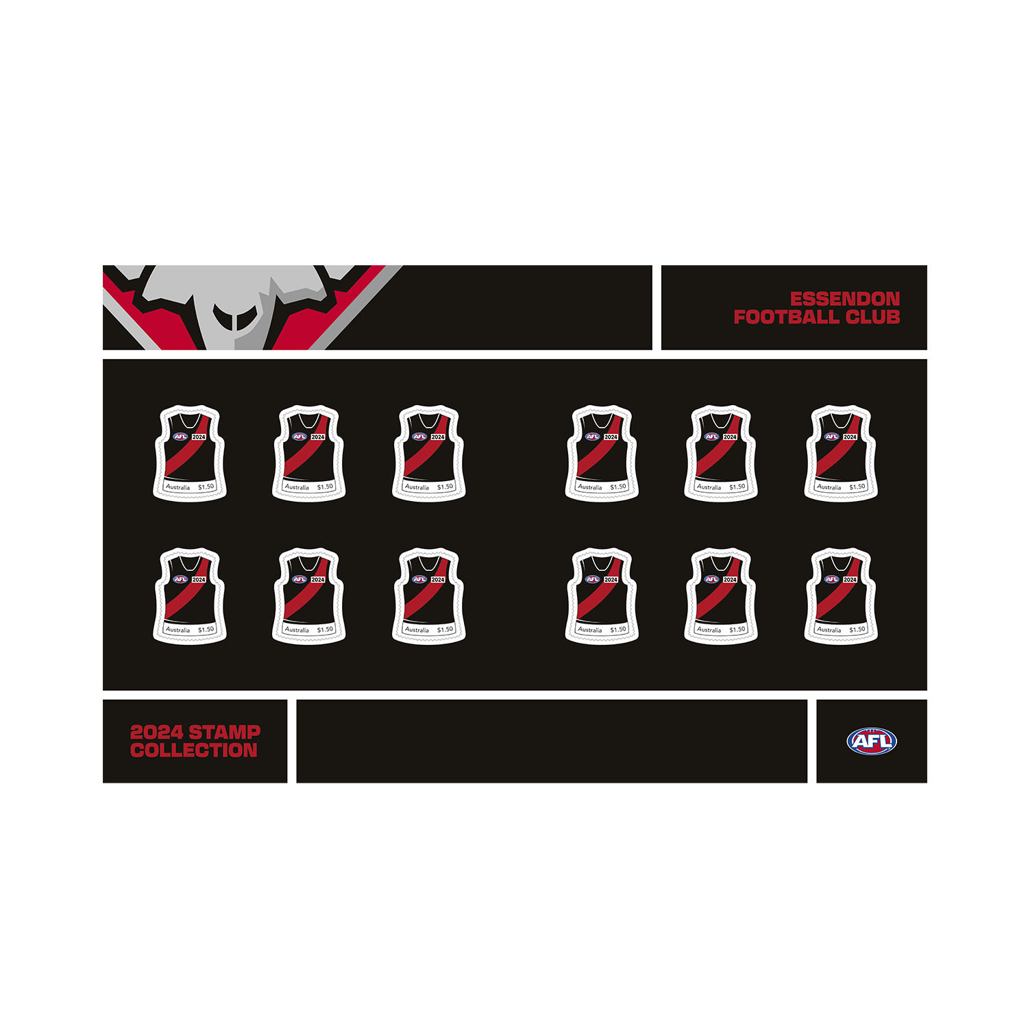 AFL 2024 Essendon Stamp Pack - Collectables