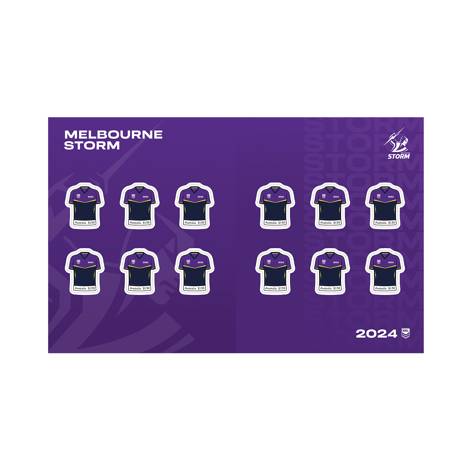 NRL 2024 Melbourne Storm Stamp Pack - NRL