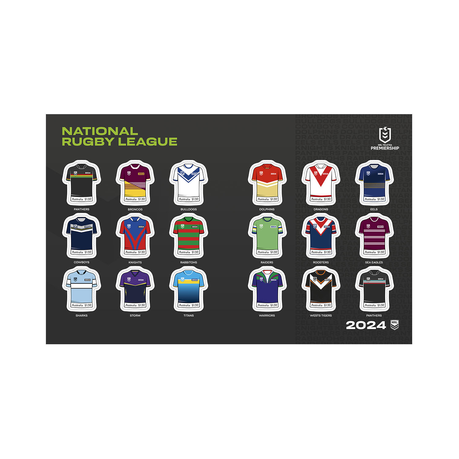 NRL 2024 Stamp Collection - NRL