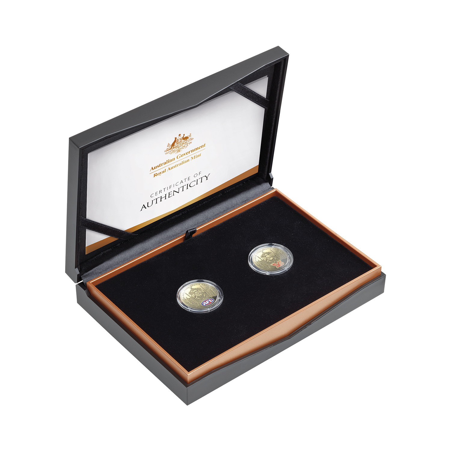 2024 AFL Coloured Proof Two Coin Set - AFL collectable coins